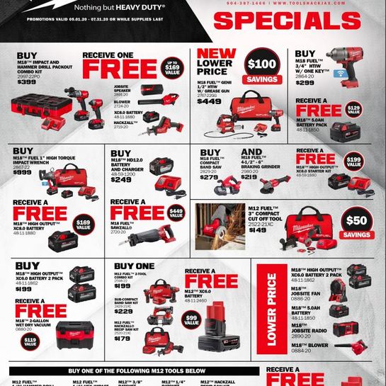 Tool Shack - Jacksonville, FL - Specials